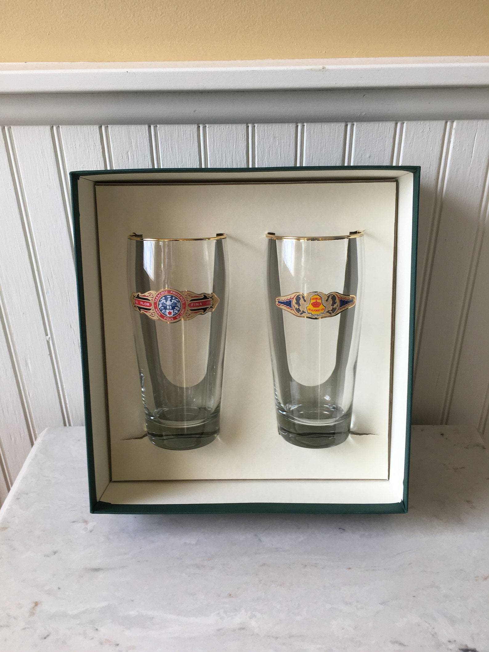 Beer Glassware, Barware, Set of Two 20 Oz. Beer Glasses, Richard E ...