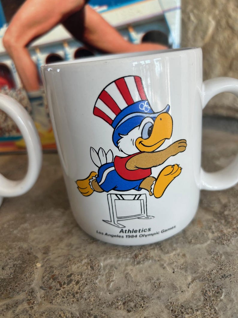 Vintage 1984 Olympic Games Mugs, Set of 2, Sports Memorabilia, 1984 ...