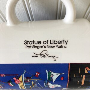Vintage 1990 Pat Singer's New York Statue of Liberty Coffee Cup, Blue ...