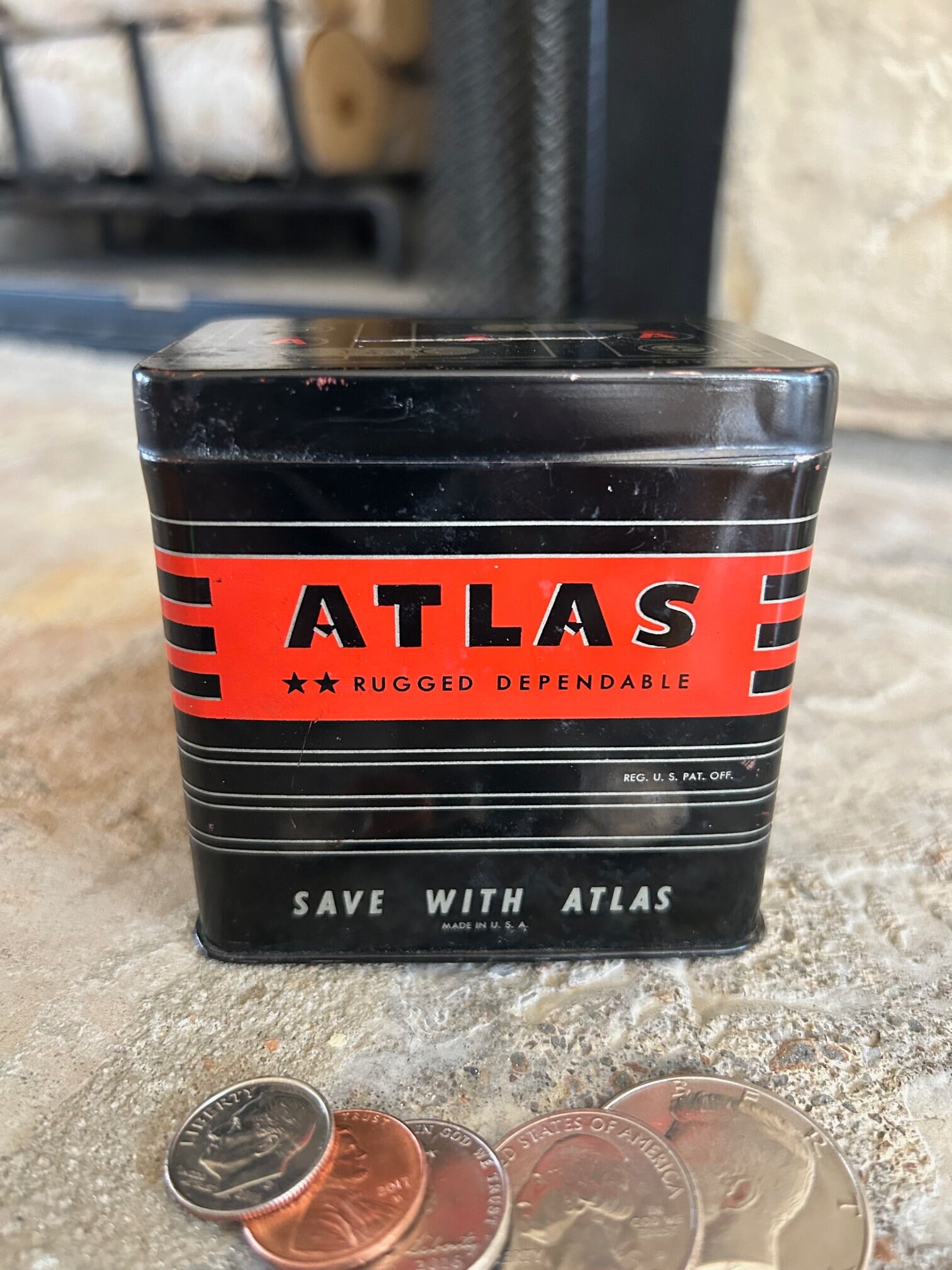 Vintage Atlas Tin Battery Bank Automotive Advertising Car - Etsy