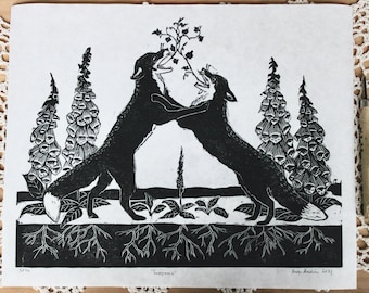 Block Print Fox | Etsy