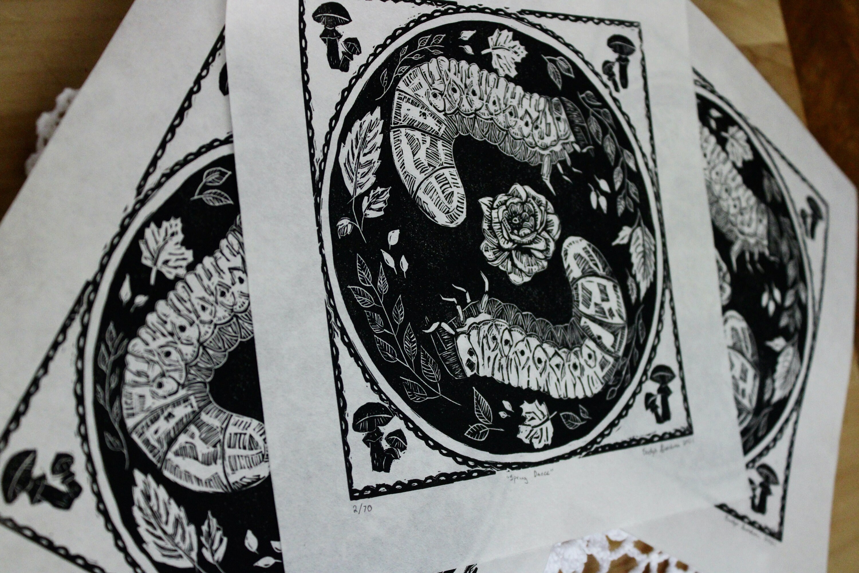 Limited Edition Original Linocut Print spring Dance Hand - Etsy