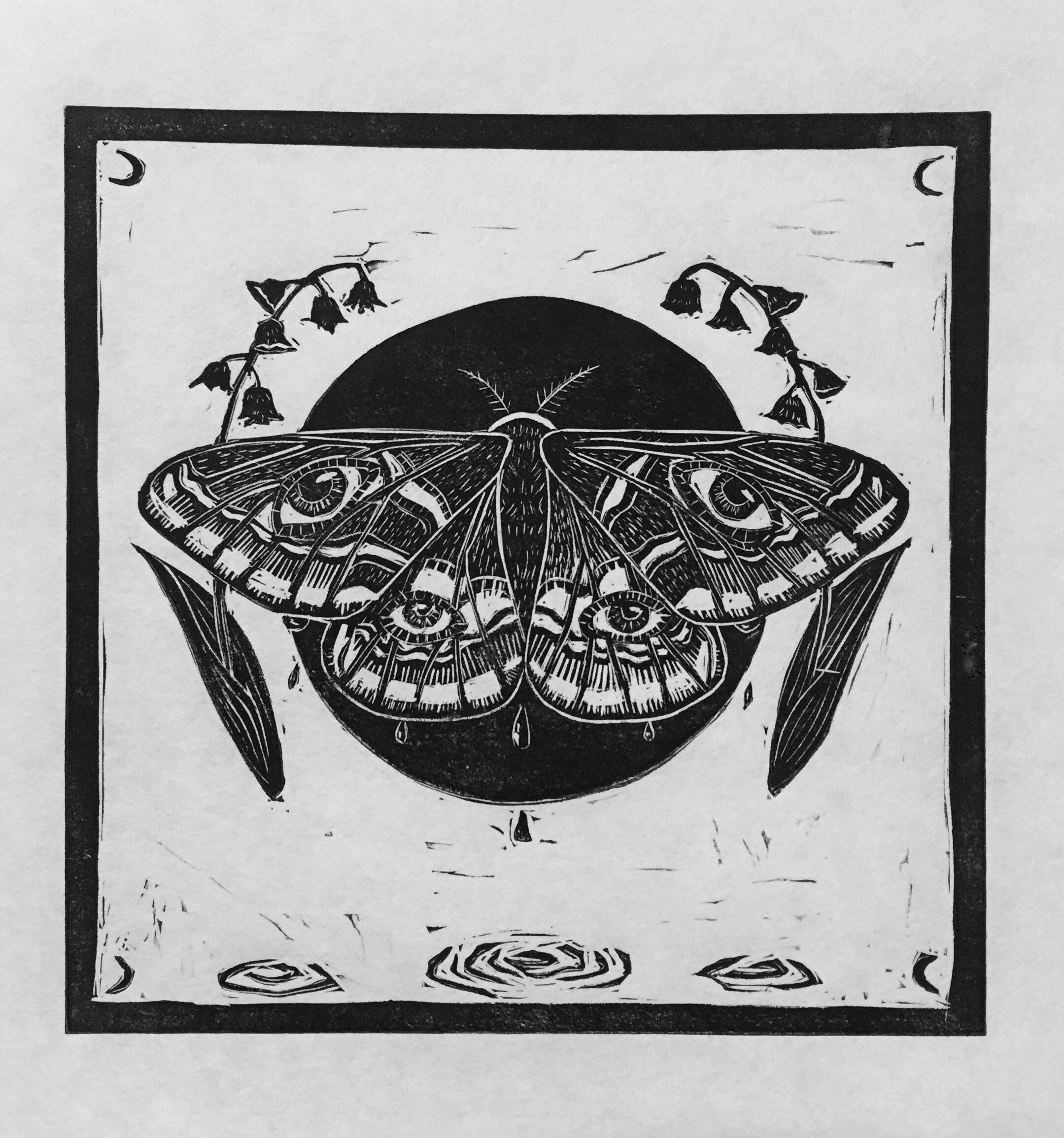 Limited Edition Original Linocut Print eyes of Empress - Etsy