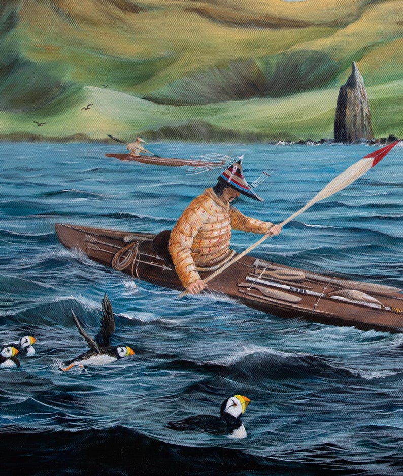 Aleut Paintings, Alaska Native Art, Aleutian Islands, Baidarka ...