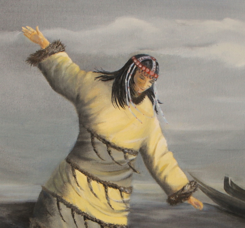 Painting of an Aleut Dancer Native American Art Alutiiq - Etsy