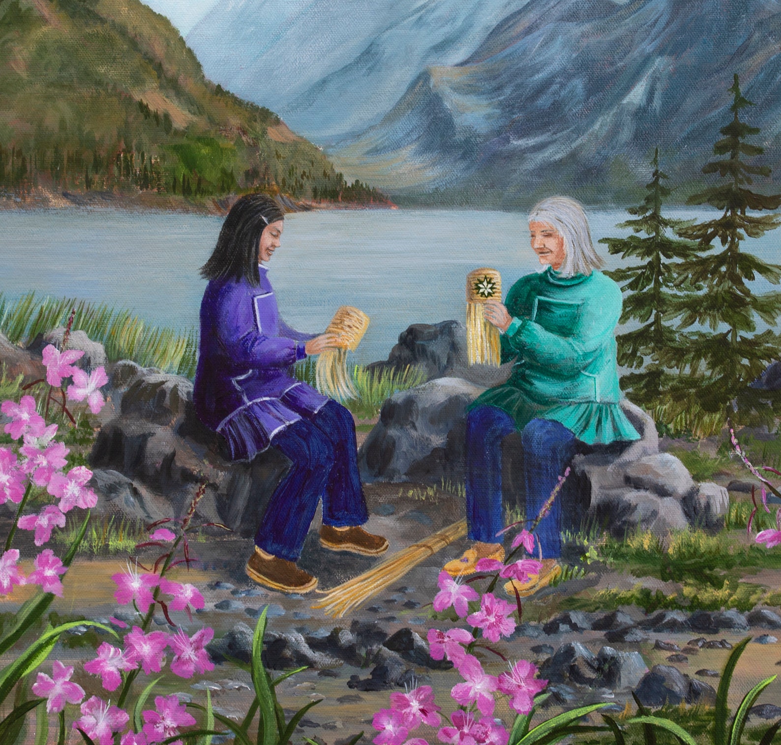 Basket Weaving, Alaska Native Basket Weaving, Rye Grass Basket ...