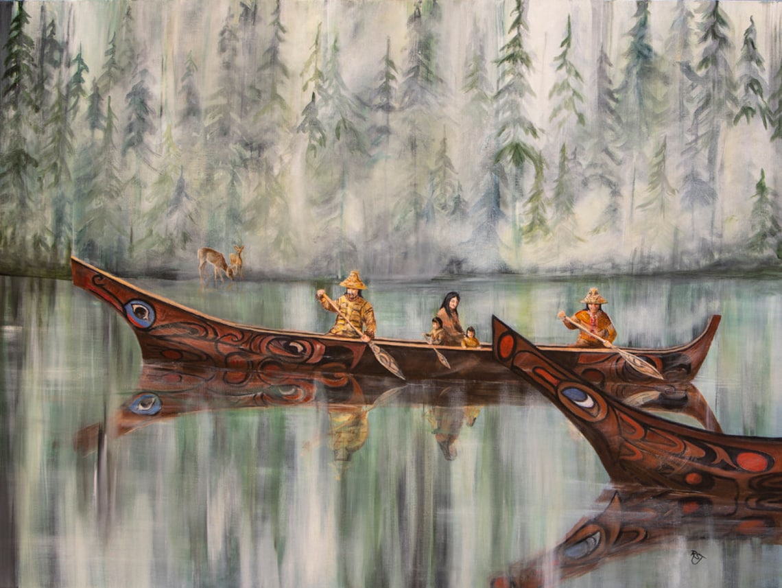 Cedar Canoe, Native American Art Prints, Alaska Native Art, Pacific ...