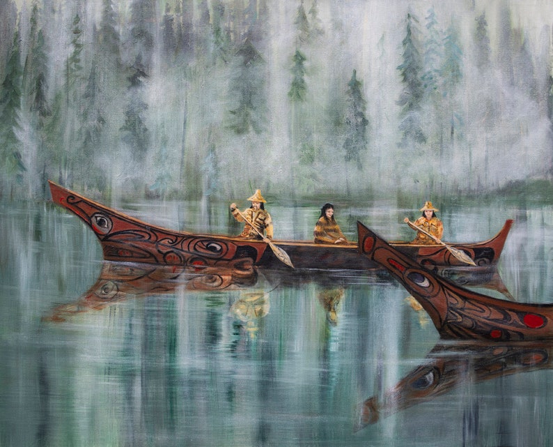 Cedar Canoe, Native American Art Prints, Alaska Native Art, Pacific ...