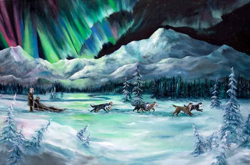 Northern lights Aurora Borealis Mt Denali Mt Mckinley the | Etsy