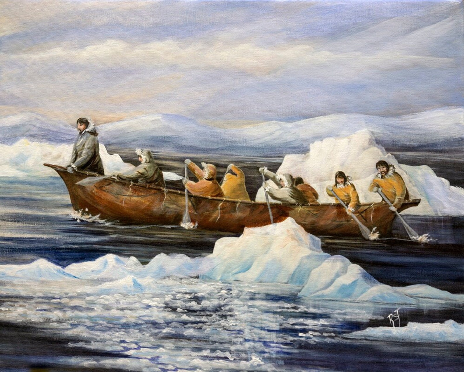 Alaskan Native Paintings, Yupik Art, Inupiat Painting, Native American ...