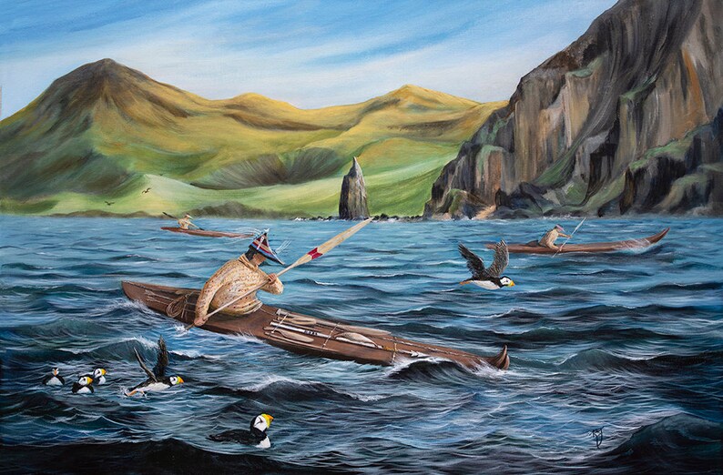Aleut Paintings Alaska Native Art Aleutian Islands - Etsy Australia
