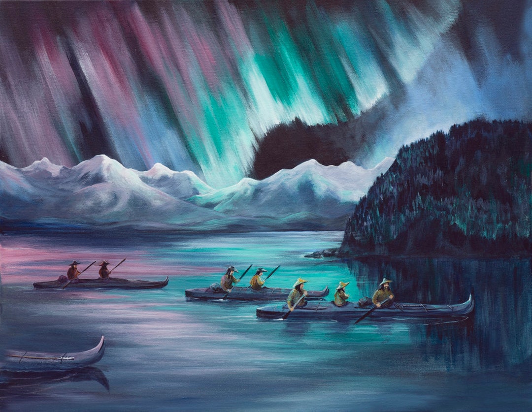 Northern Lights, Aurora Borealis, Alaska Native Art, Alutiiq Art, Aleut ...