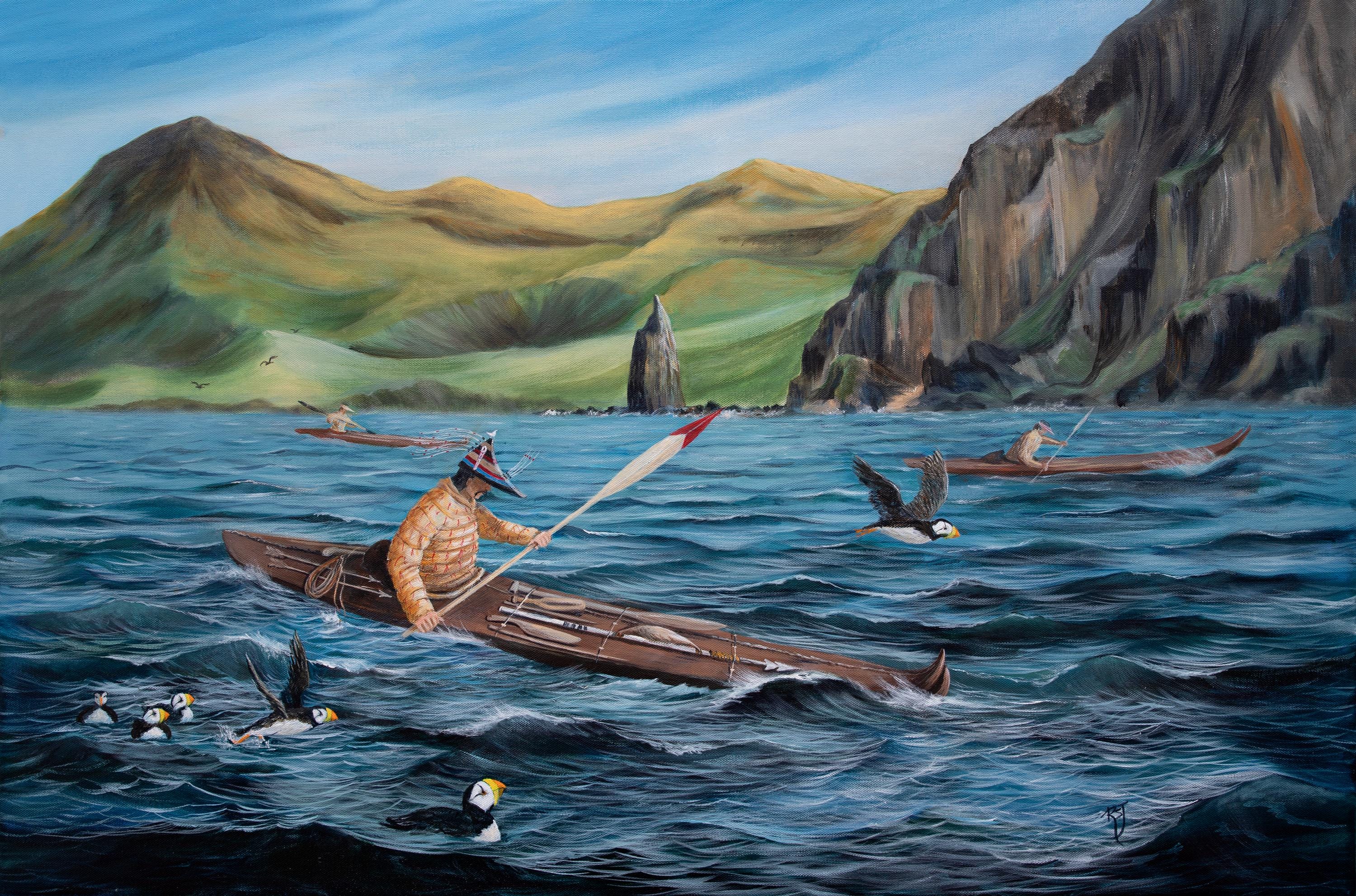 Aleut Paintings, Alaska Native Art, Aleutian Islands, Baidarka ...