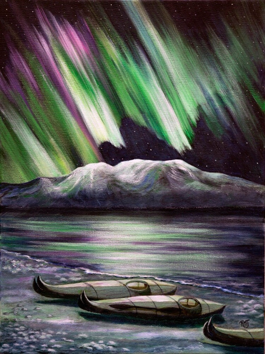 Northern Lights, Aurora Borealis, Alaska Native Art, Alutiiq Art, Aleut ...