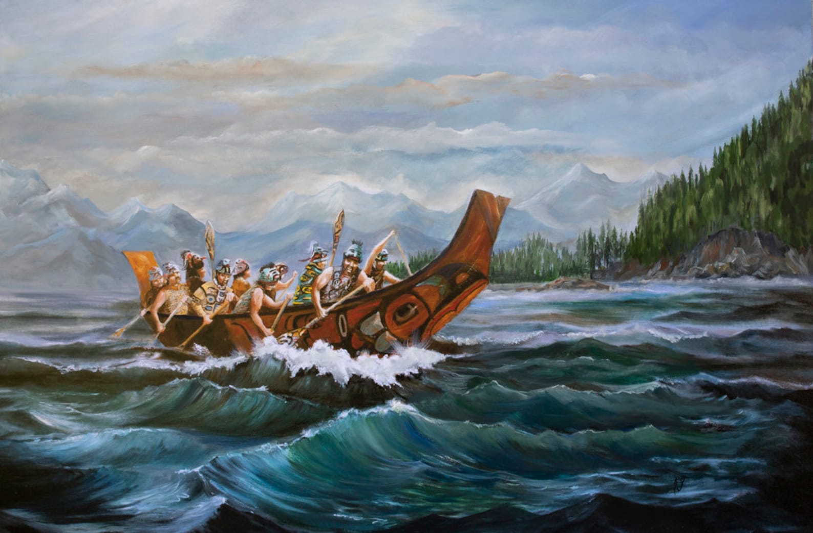 Tlingit War Canoe, Haida Art Prints, Alaska Native Art, Pacific ...