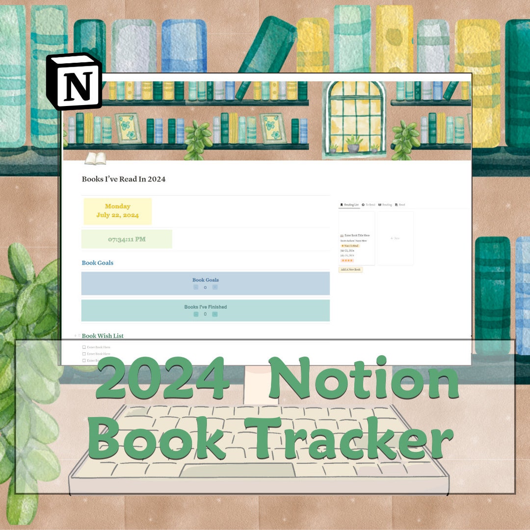 Book Tracker Notion Template Reading List Organizer Personal Book ...