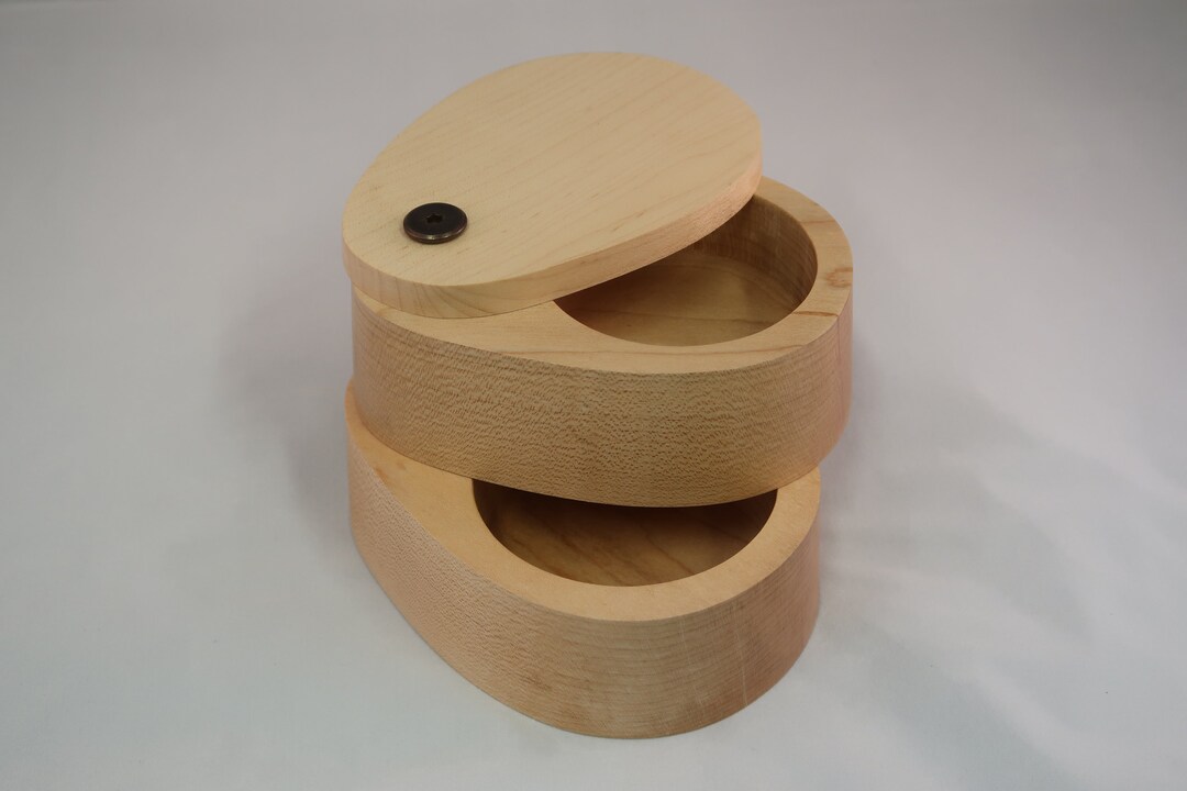 Handmade Wood Salt Cellar - Maple- Double Well - Etsy