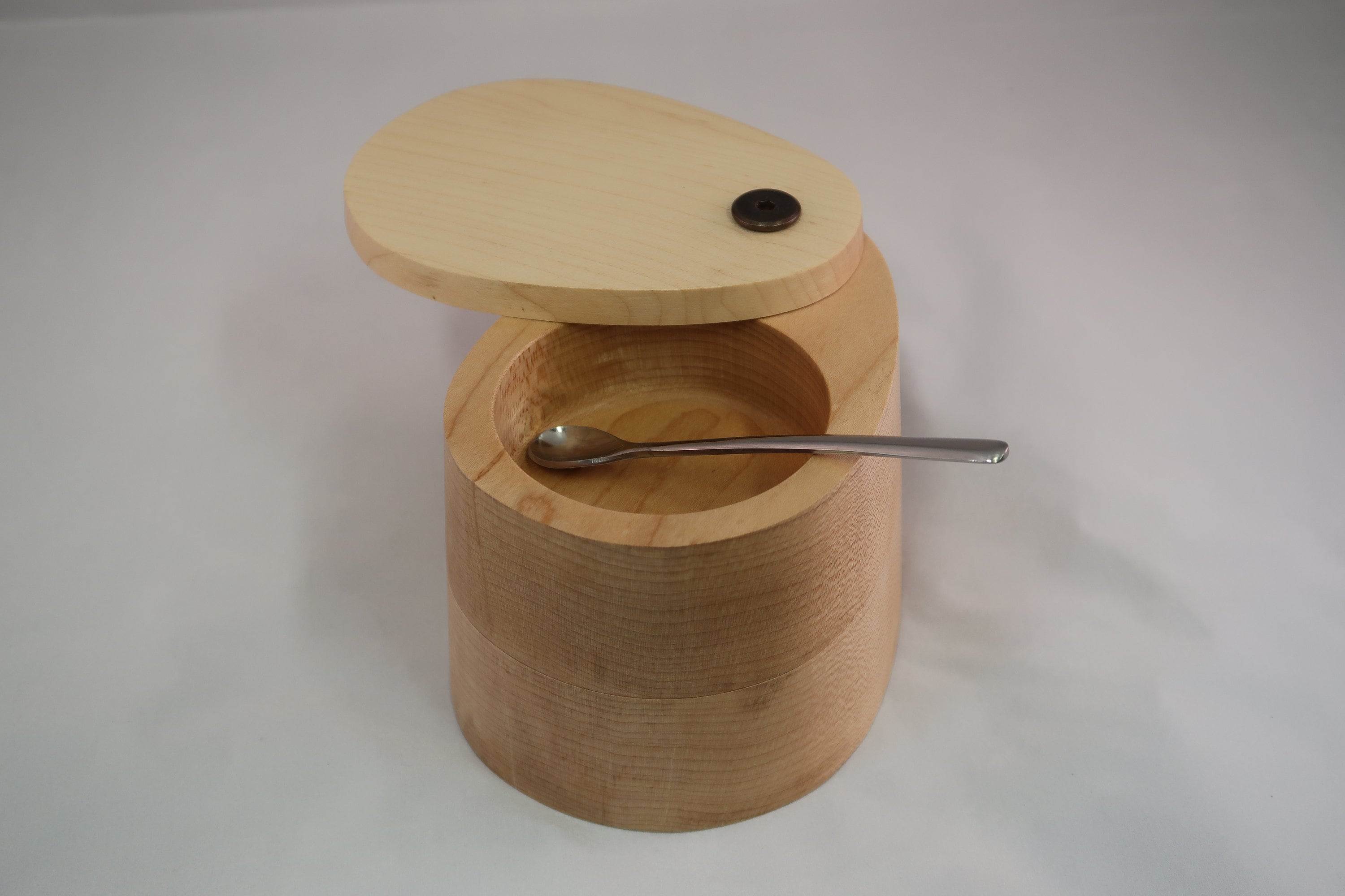 Handmade Wood Salt Cellar - Maple- Double Well - Etsy