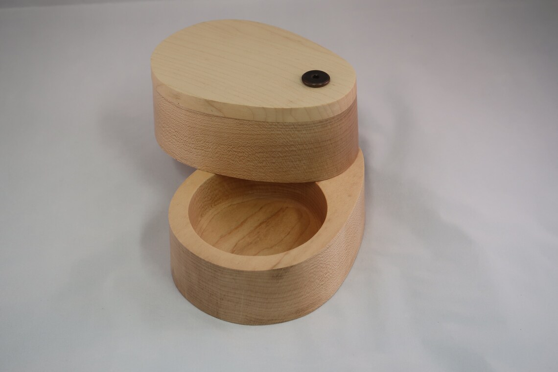 Handmade Wood Salt Cellar - Maple- Double Well - Etsy