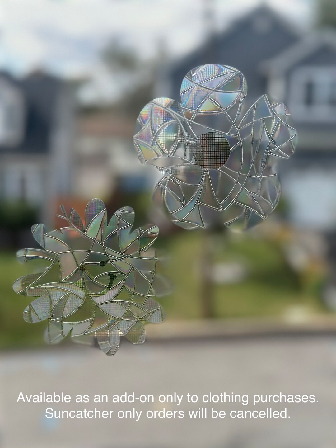 ADD-ON ONLY Suncatcher Window Cling Film Removable | Smiley Face Flower ...