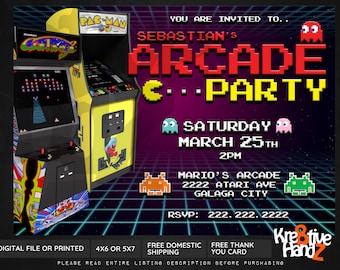Arcade Party Invitation | Etsy