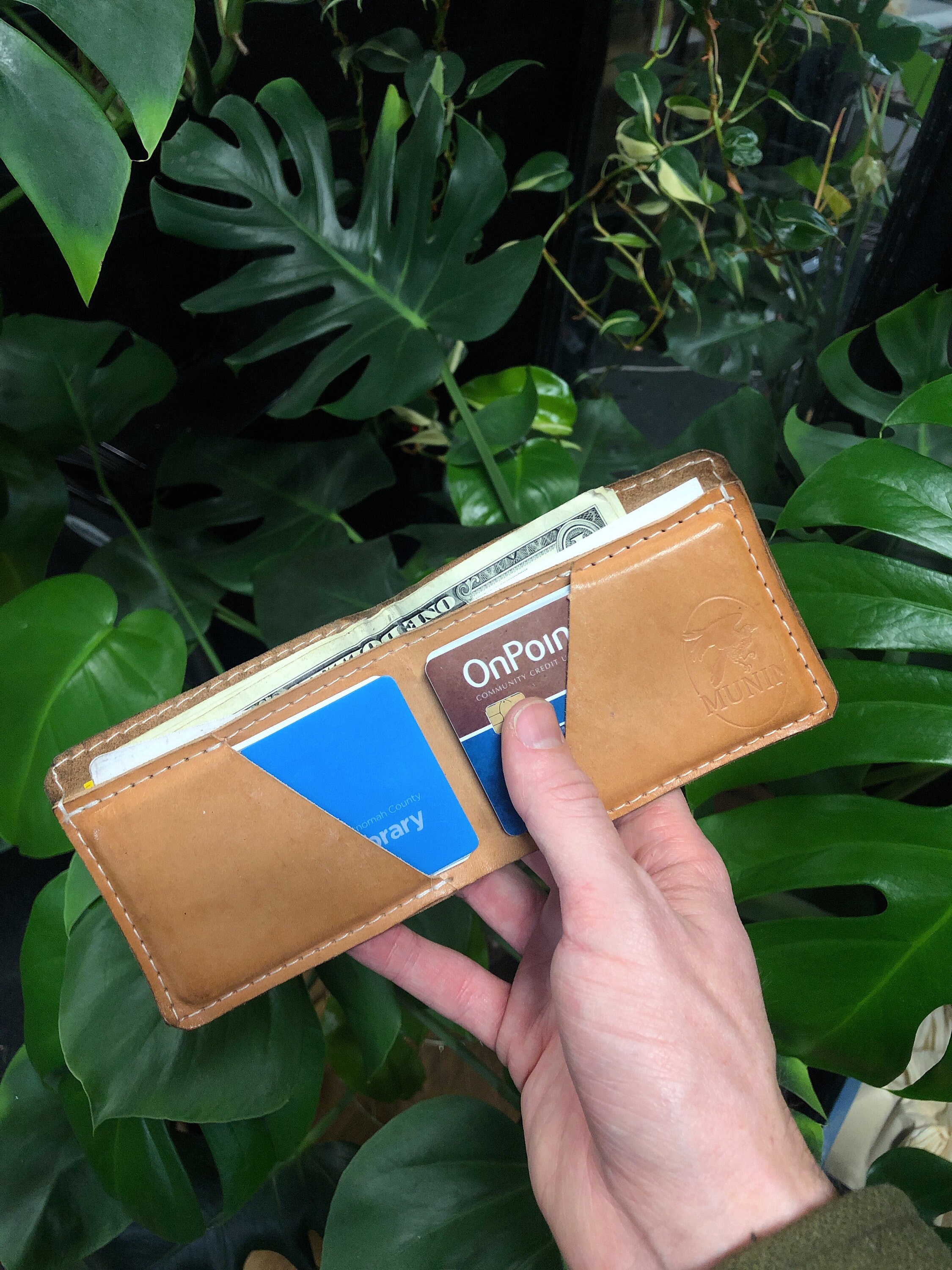 Leather billfold wallet