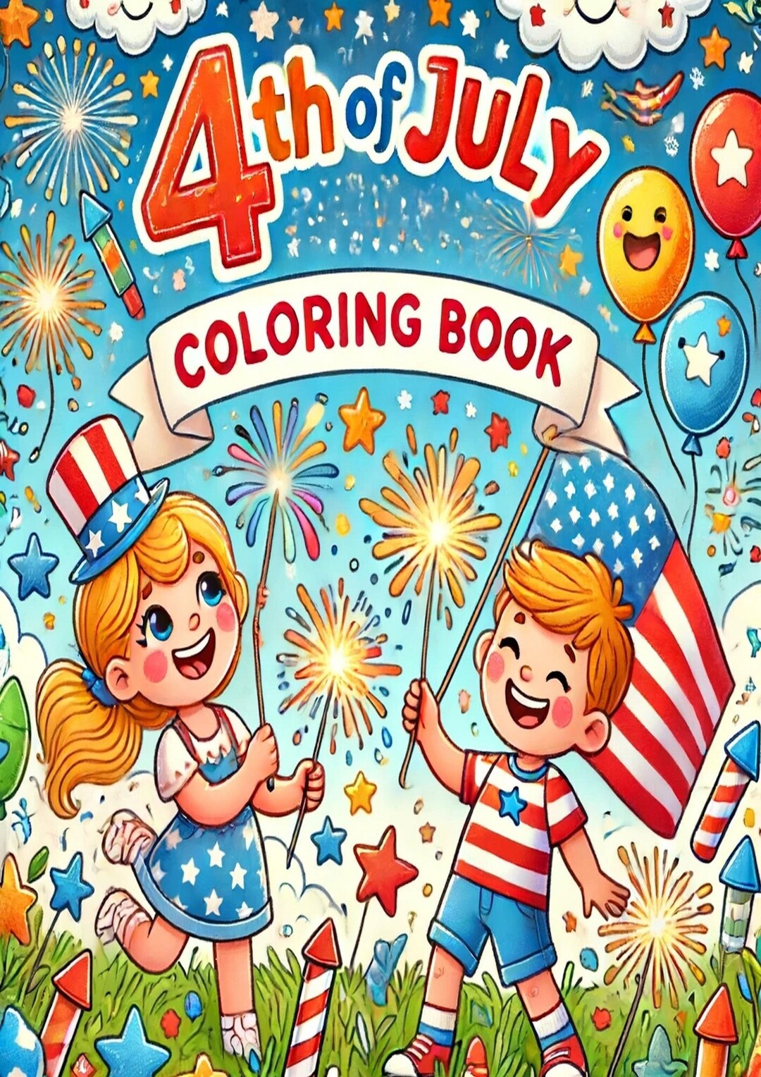 4th of July Coloring Book for Kids Print at Home 20 Festive Patriotic ...
