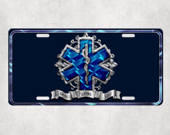 EMT EMS Star of Life Personalized Front License Plate - Etsy