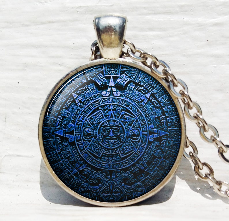 Mayan Calendar Pendant Mayan Calendar Jewelry Aztec Calendar Etsy