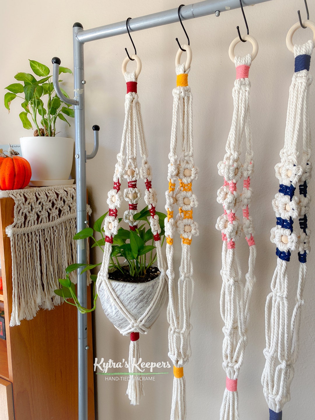 Flower Power Plant Hanger - Handmade Daisy Flower Plant Holder - Etsy