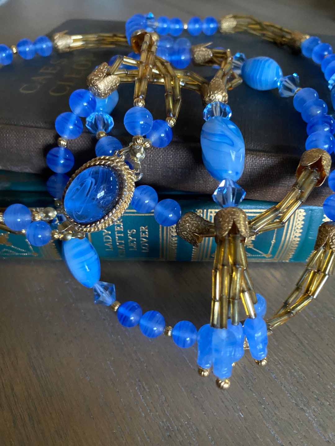 Antique Flapper Sparkly Glass Bead 2 in 1 Long Tassel Necklace - Etsy