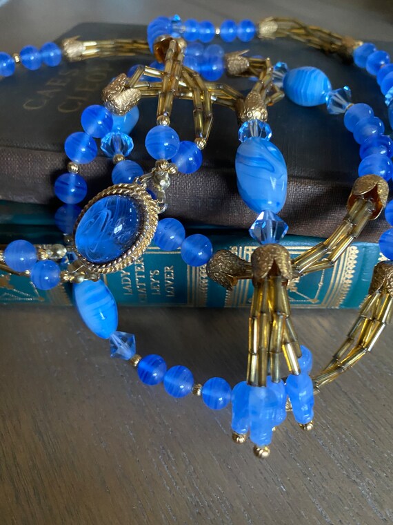Antique Flapper Sparkly Glass Bead 2 in 1 Long Tassel… - Gem