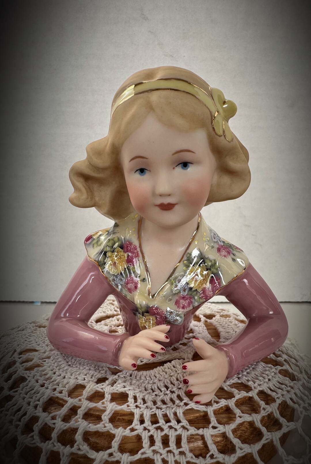 Porcelain Half Doll, "pj", Reproduction Half Doll, Collectible Doll ...