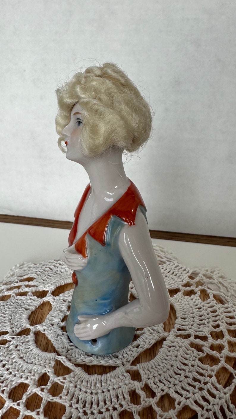 Antique German Flapper Half Doll, Mohair Wig, Art Deco, 1920s - Etsy