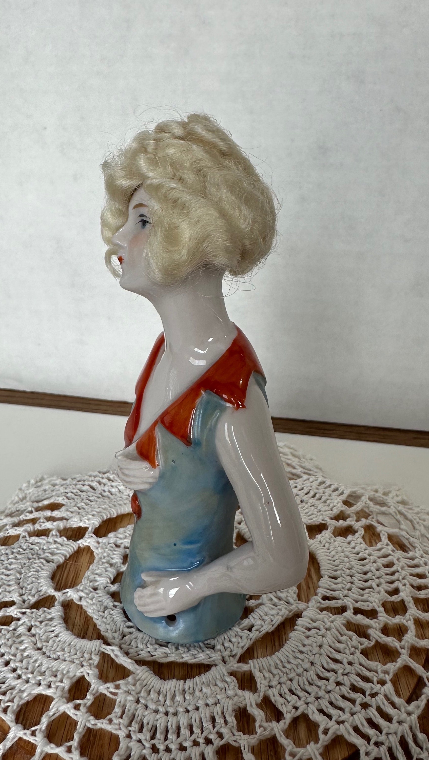 Antique German Flapper Half Doll W/ Mohair Wig, Excellent ANTIQUE ...