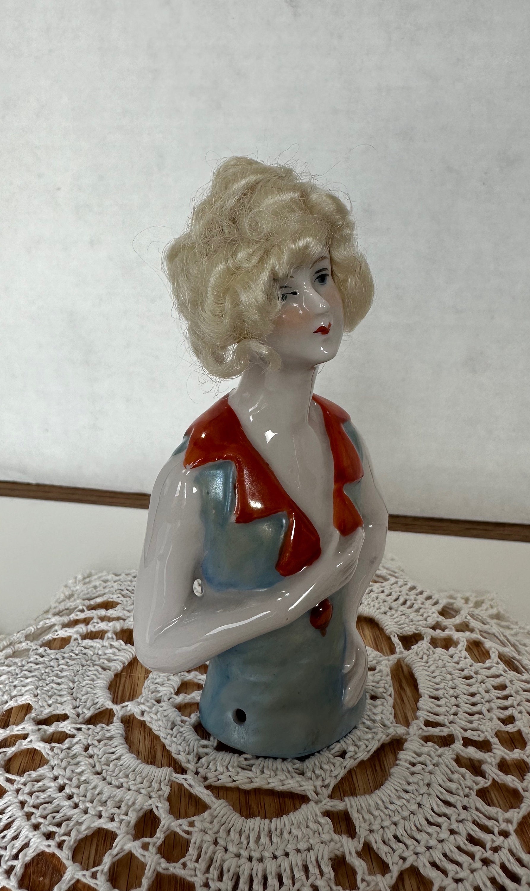 Antique German Flapper Half Doll W/ Mohair Wig, Excellent ANTIQUE ...