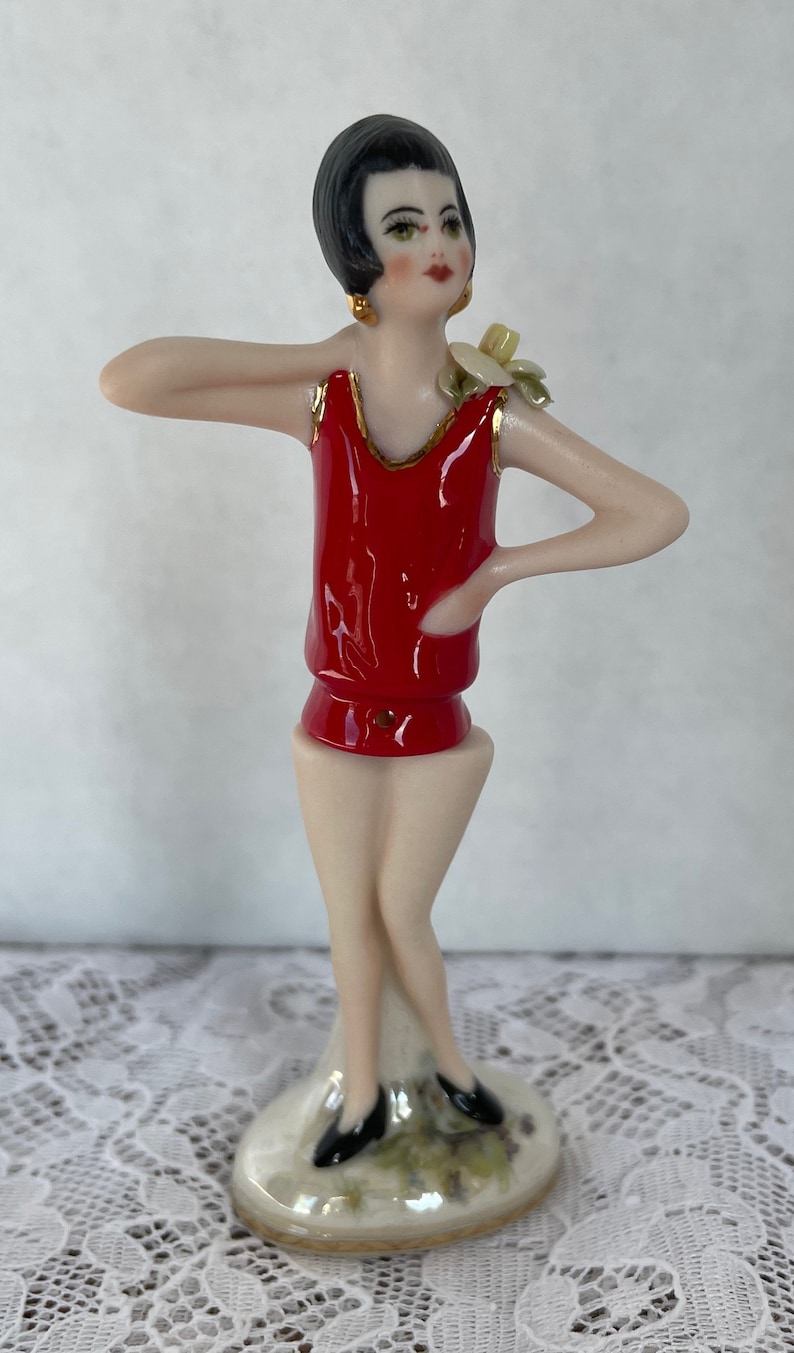 Porcelain Half Doll Davina Flapper Doll Etsy