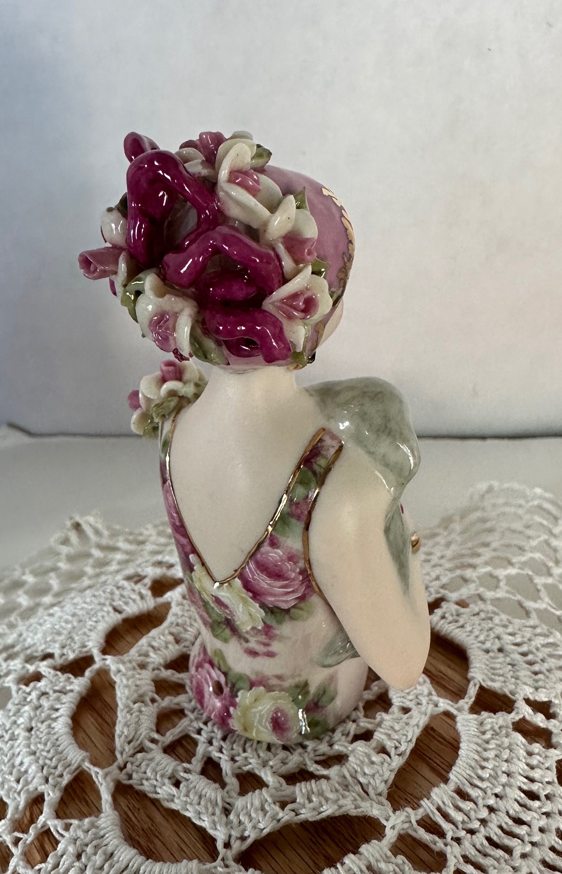 Porcelain Half Doll norma, Reproduction Half Doll, Dresser Doll ...