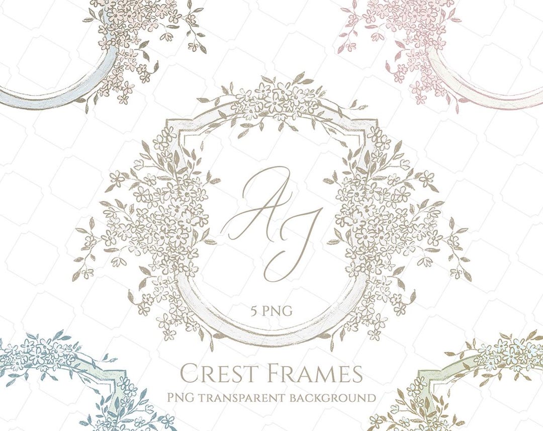 Crest Frames Floral PNG Clipart Vintage Wedding Clip Art Free ...