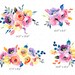 Watercolor Bright Flowers Clipart Elements Bouquets Floral - Etsy