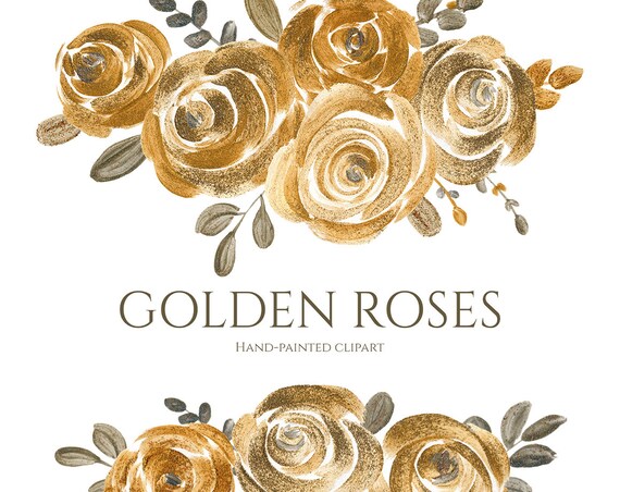 Gold Glitter Flower Clipart Golden Sand Glitter Golden Flower Glowing
