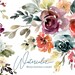 Watercolor Floral Clipart Autumn Flowers Clip Art Roses Wreath Bouquets ...