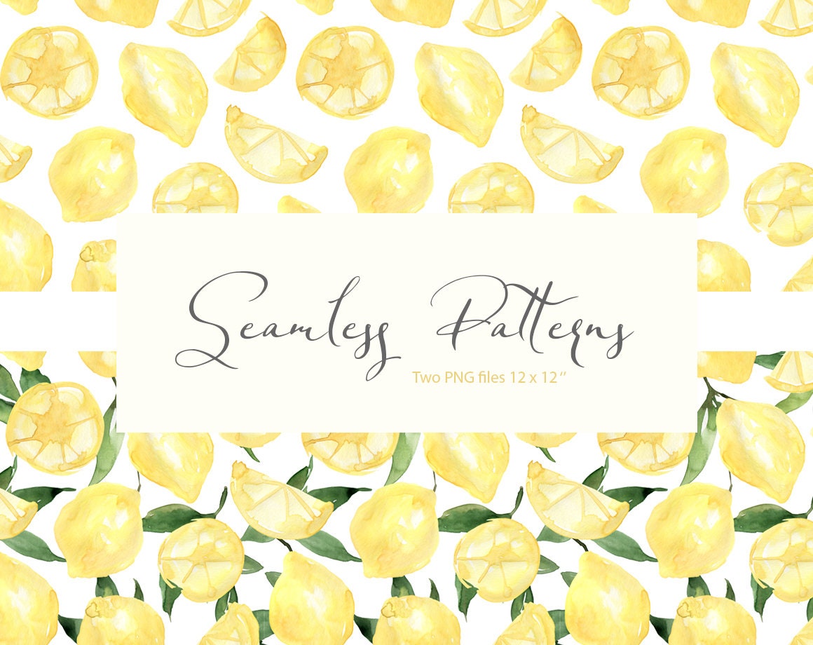 Watercolor Lemon Clipart Yellow Green Fruit Citrus Lemons Clip | Etsy