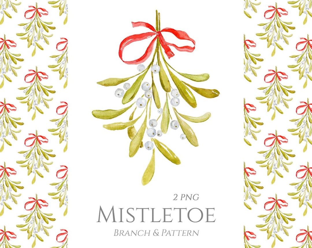 Watercolor Mistletoe Christmas PNG Clipart Hand-painted Xmas Branch ...