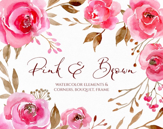 Pink And Brown Flower Clip Art
