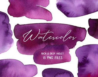 Watercolour Clipart Purple Background Splash Brush Stroke - Etsy