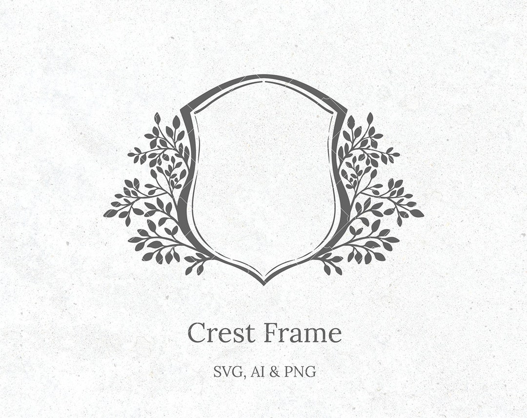 Wedding Logo Crest Clipart Branches Leaves Foliage Twigs Monogram Frame Decor Free Commercial ...
