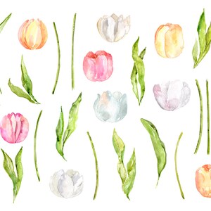 Watercolor Tulips Flowers Clipart Spring Easter Floral Clip Art Pink ...