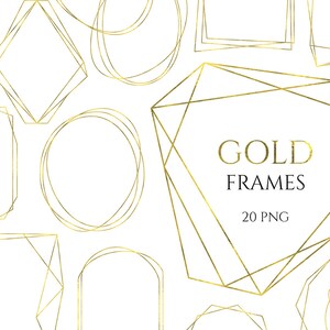 Gold Frame PNG Clipart Golden Geomtric Border Metallic Lines Clip Art ...