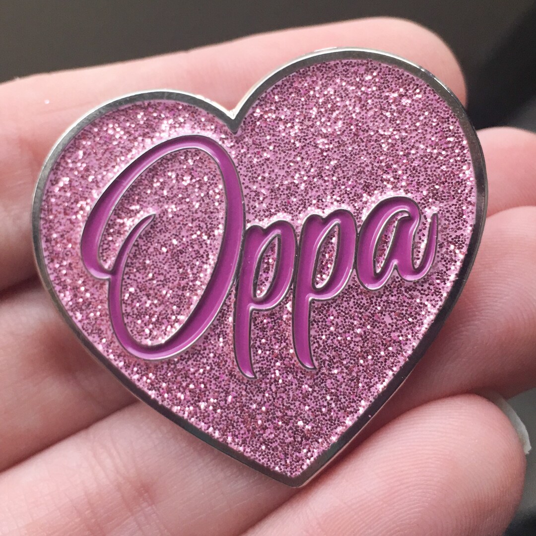 Oppa K-drama / K-pop Soft Glitter Enamel Pin - Etsy